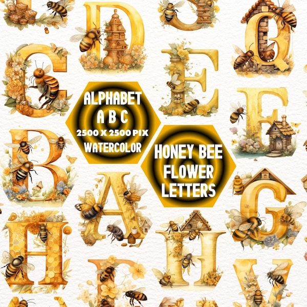 Honey Bee Alphabet - Etsy
