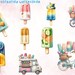 Pastel Summer Popsicle Clipart: Watercolor Ice Cream Pngs (digital ...