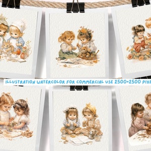 Cartoon Happy Children Playing With Draw a Picture Clipart. Cute ...