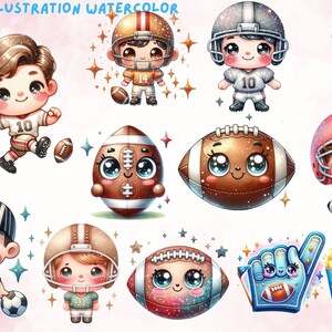 American Football Watercolor Clipart, Cute Sports Illustrations ...