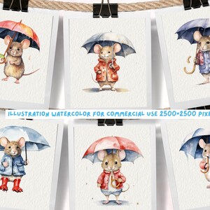 Little Mouse Under the Rain Clipart, Mouse Clipart, Single Clipart ...