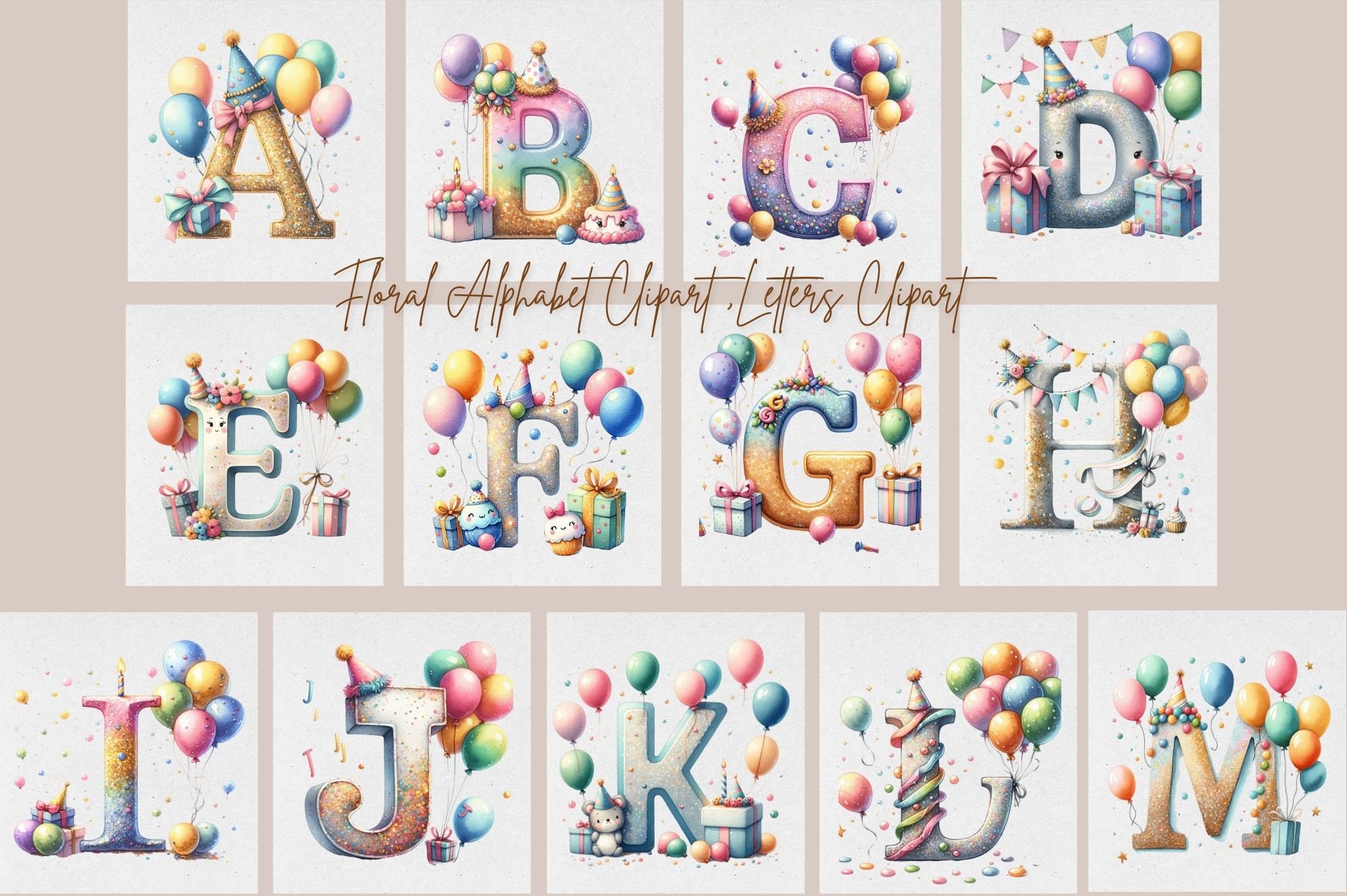 Birthday Balloon Alphabet, Letters Balloon, Baby Shower, Presents ...