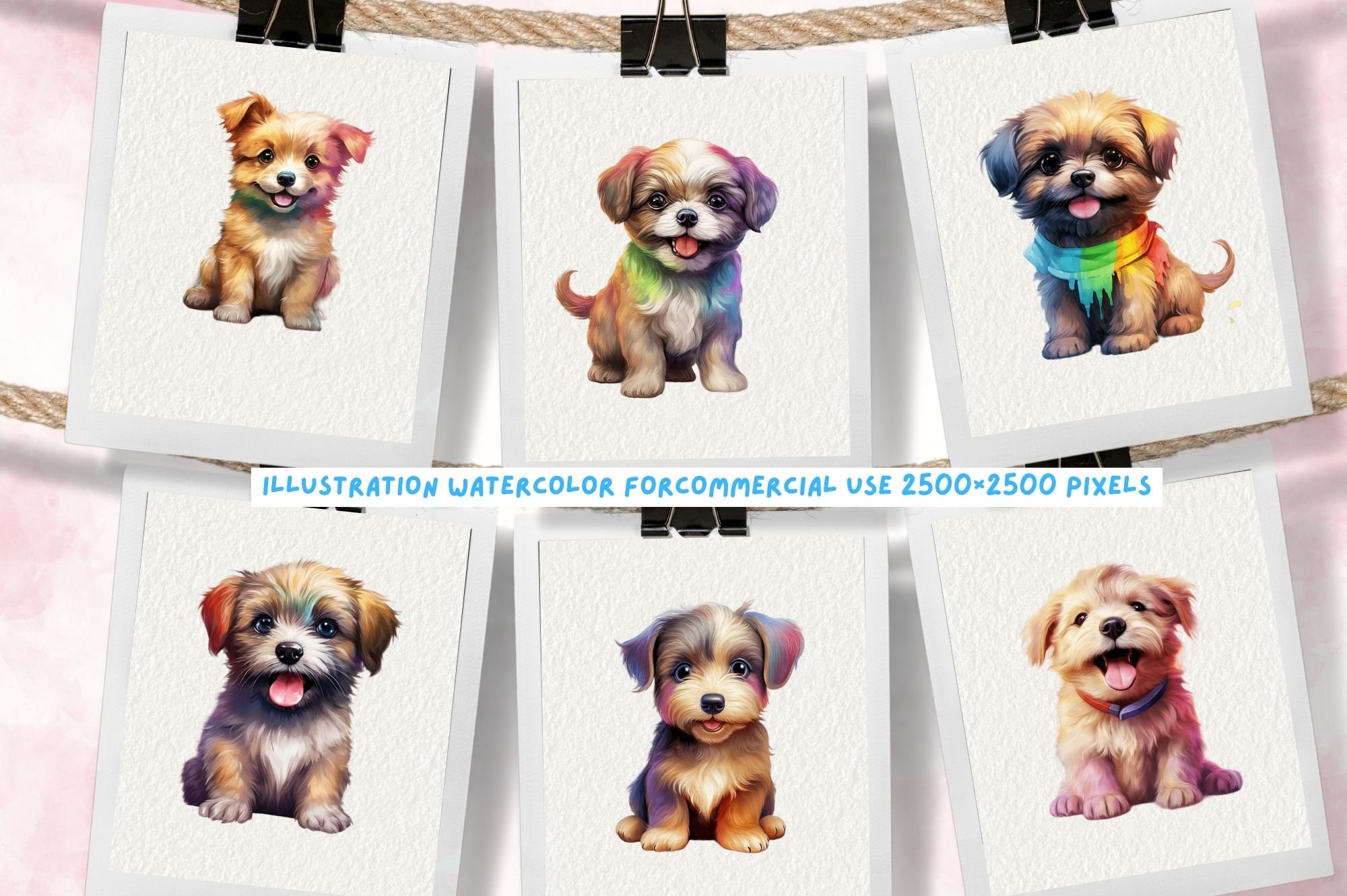 Watercolor Puppies Clipart, , Puppy Png Bundle, Puppies Clipart Bundle ...