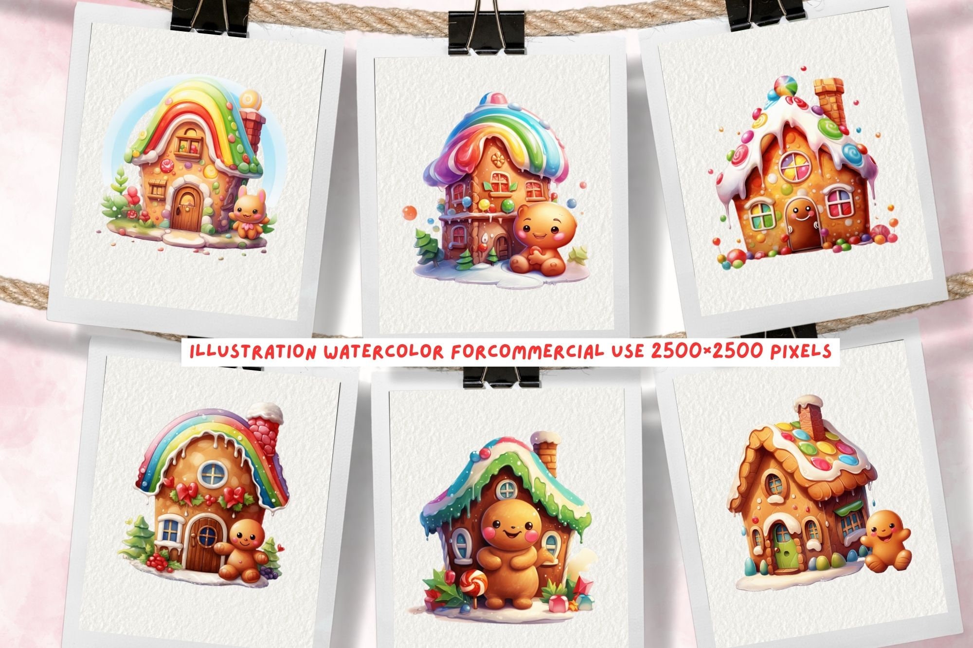 Gingerbread House Clipart, Jpgs,commercial Use, Digital Download ...