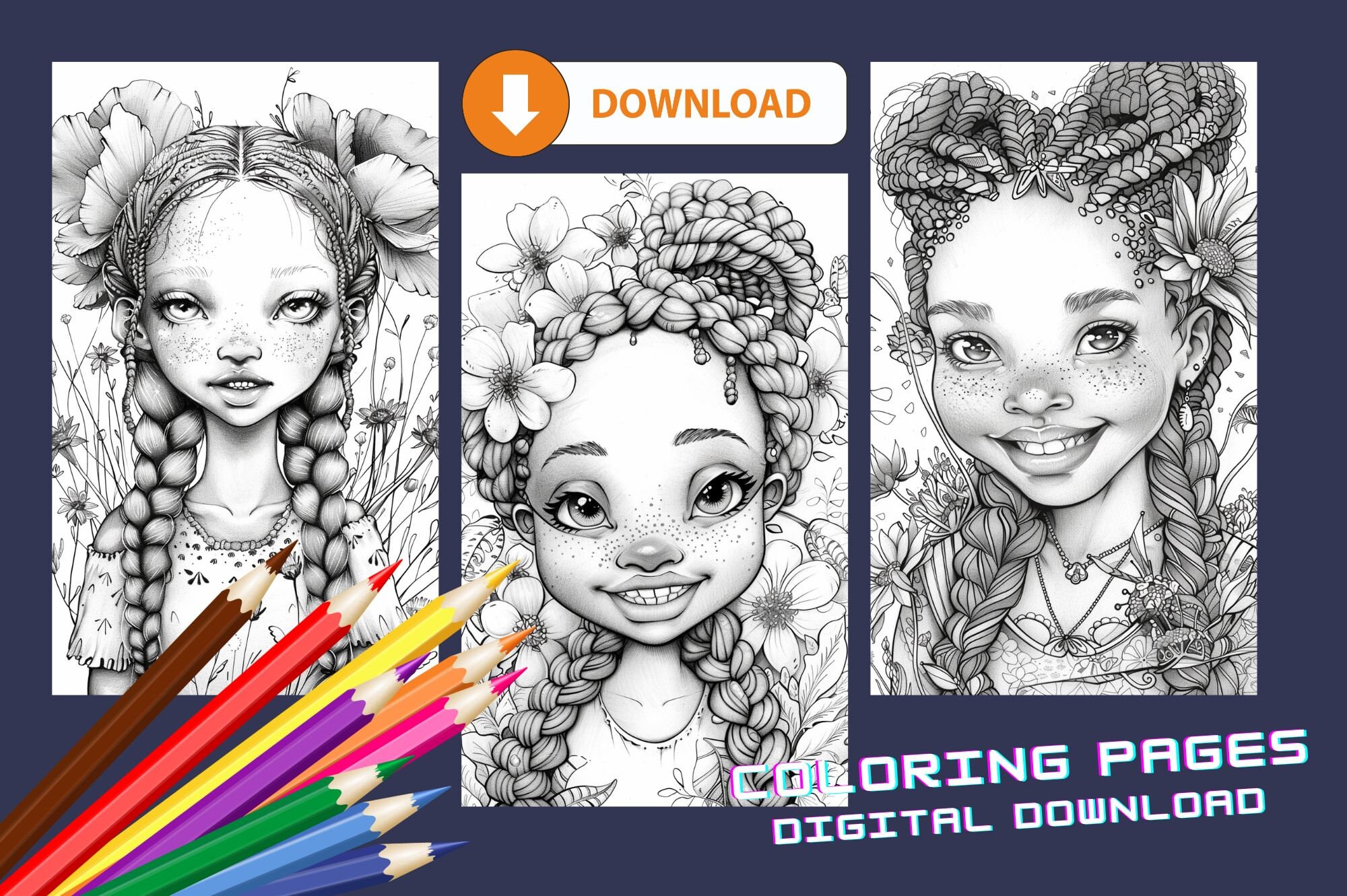 African American Girl Coloring Pages, Black Girl Magic Kids Coloring ...