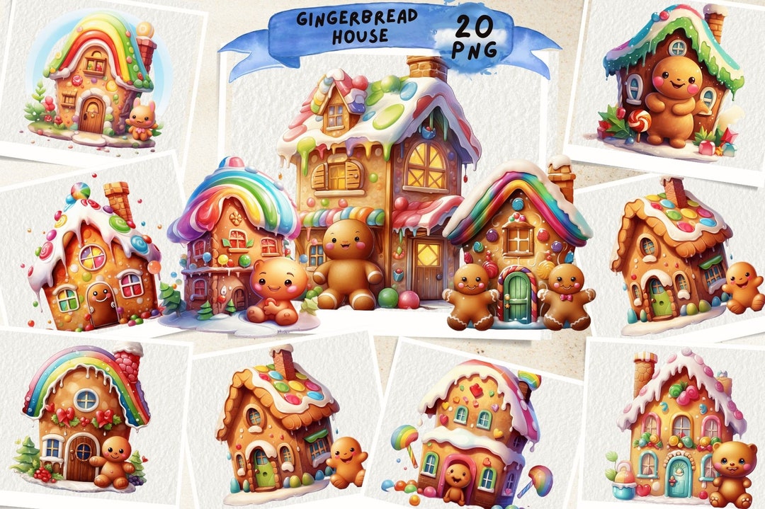 Gingerbread House Clipart, Jpgs,commercial Use, Digital Download ...