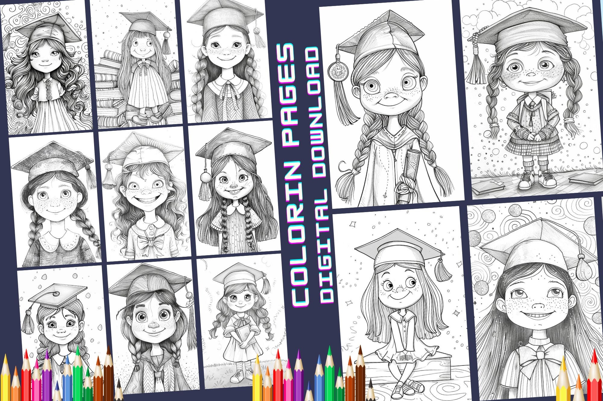 Cute Girl Graduation Coloring Pages, Graduation Day Coloring Page ...