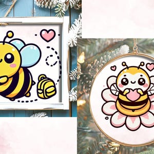 Adorable Kawaii Bee Clipart, Cute Cartoon Bees Digital Download for ...