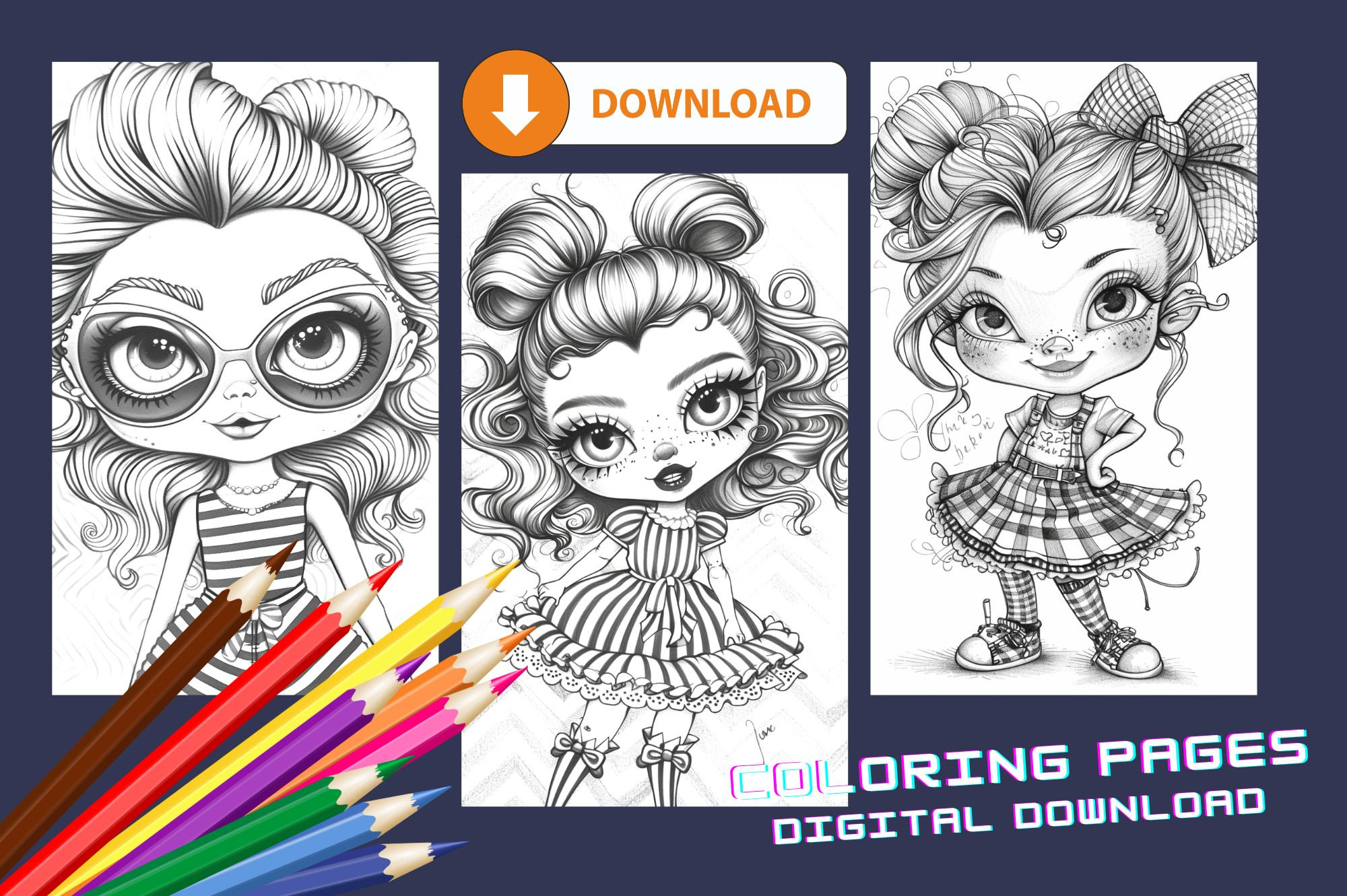 Cute Rockabilly Retro Girl Coloring , Funny Rockabilly Retro Girl ...