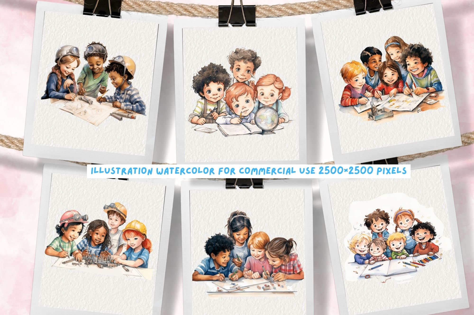 School Kids Clipart, Children Back to School Clipart, Retro Vintage ...