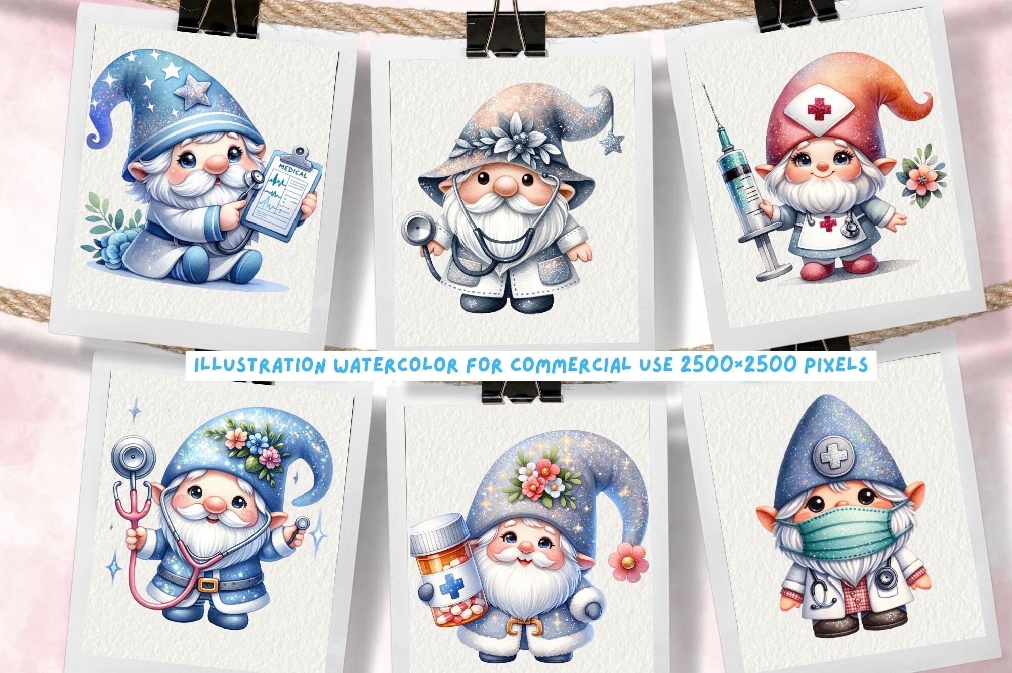 Nurse Doctor Gnomes Clipart, Valentine Day, Medical Gnomes, Doctor ...