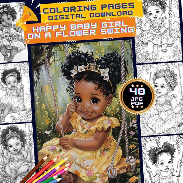 Little African American Girl Coloring Page - Etsy