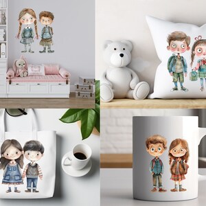 Girl and Boy Bus School Clipart, Back to School, School Bus, Study Girl ...