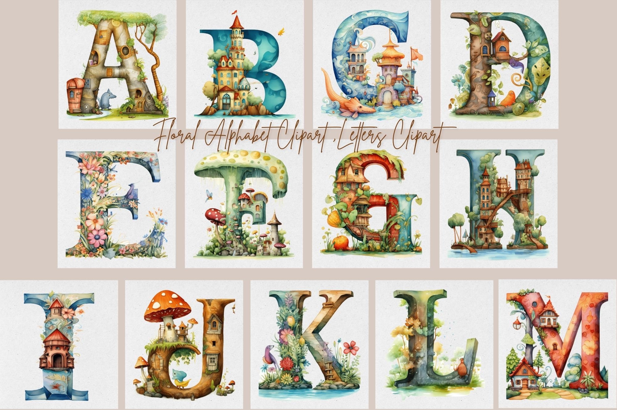 Alphabet Magical Kingdom, Whimsical Fantasy Alphabet, Fairy Tale ...