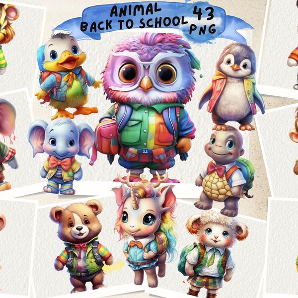 Cute Animals Clipart - Etsy