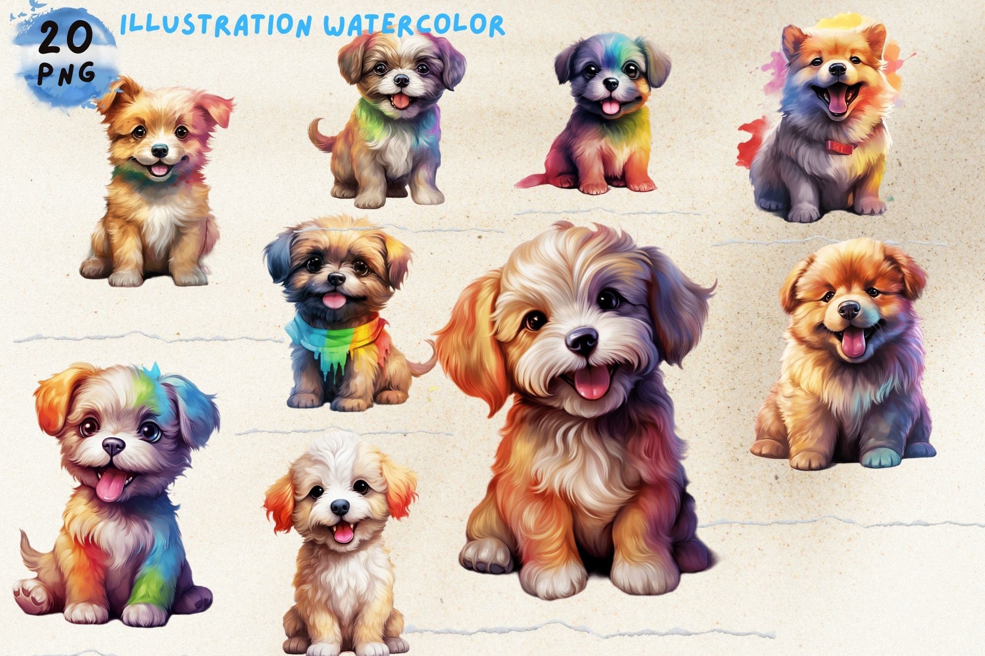 Watercolor Puppies Clipart, , Puppy Png Bundle, Puppies Clipart Bundle ...