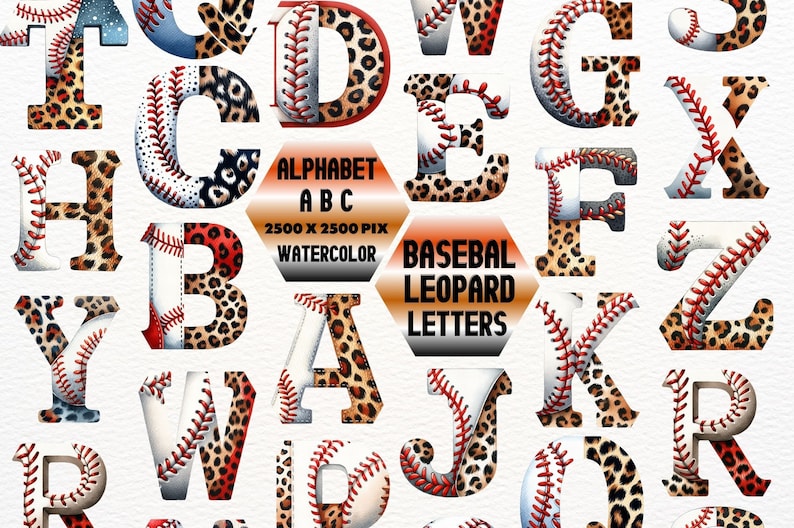Baseball Leopard Alphabet Letters, Baseball Alphabet, Alphabet ...