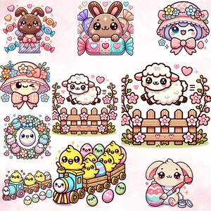 Kawaii Easter Clipart, Kawaii Download, Instant Download, Pastel Easter ...