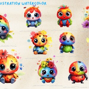 Ladybug Colorful Clipart, Ladybug Rainbow, Cute Bug, Ladybug Scrapbook ...