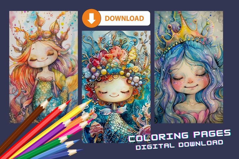 Mermaid Coloring Pages, Fantasy Coloring Pages, Chibi Mermaid Coloring ...