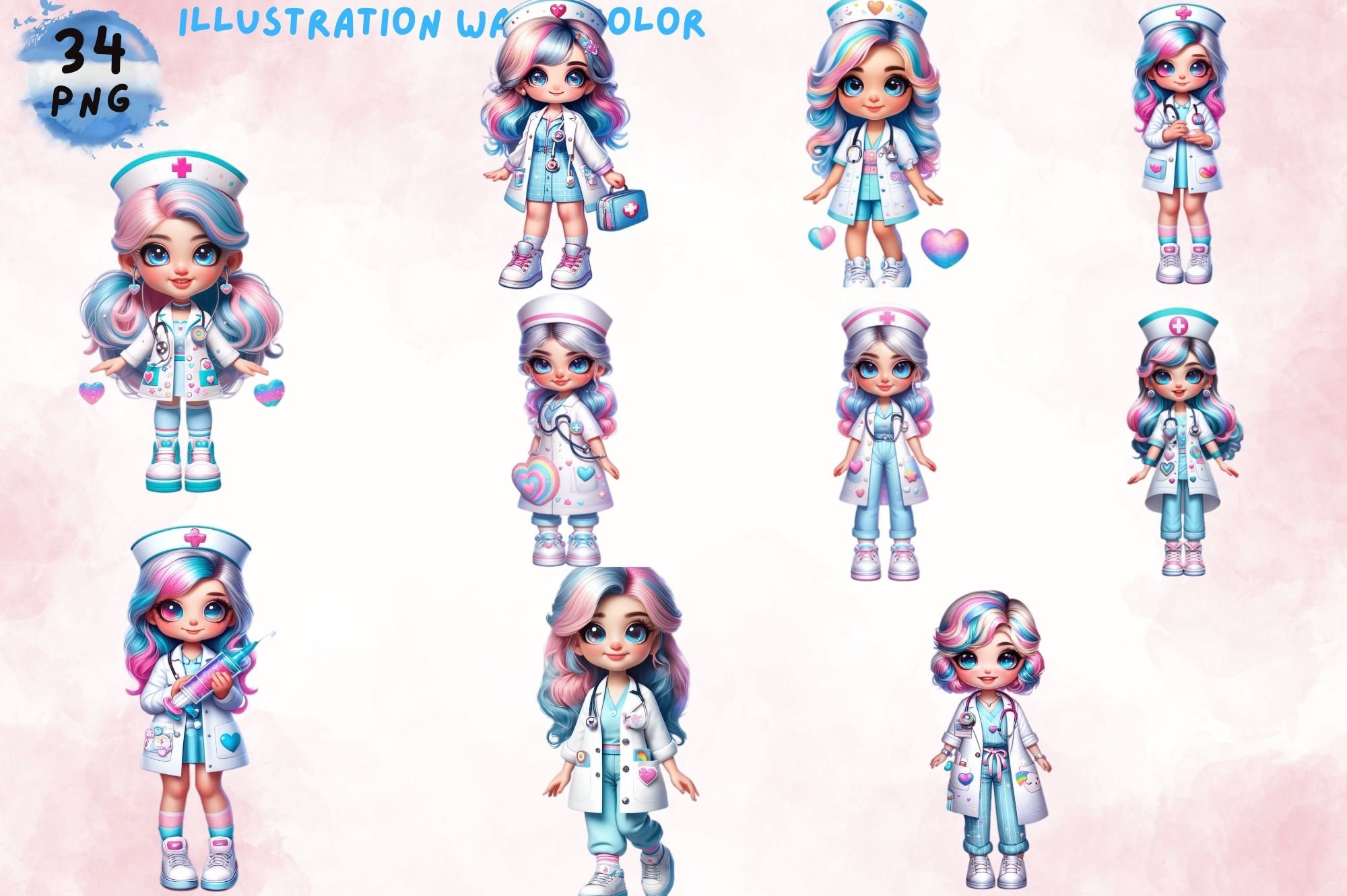 Doctor and Nurse Clipart, Cute Nurse, Medical Clipart, Healthcare ...