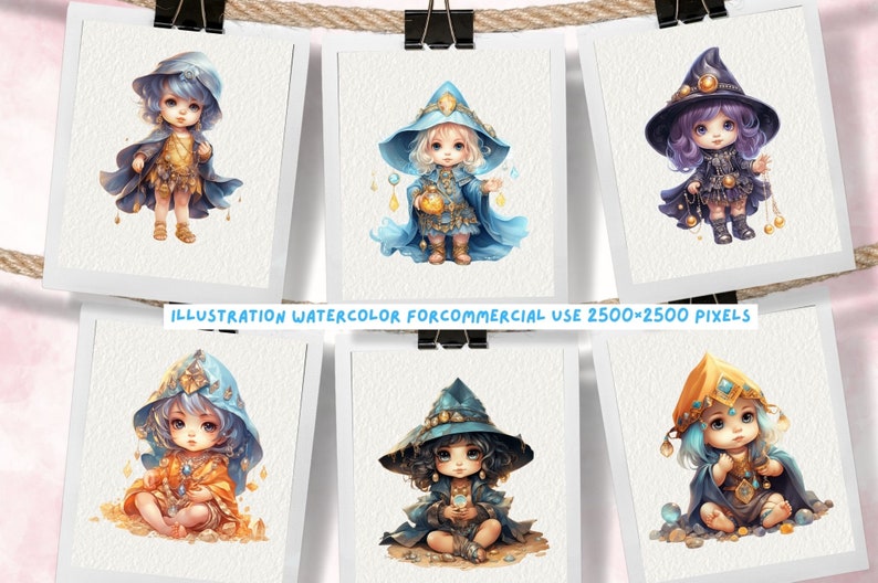 Little Girls Halloween Clipart Cute Portrait Witch Graphics - Etsy