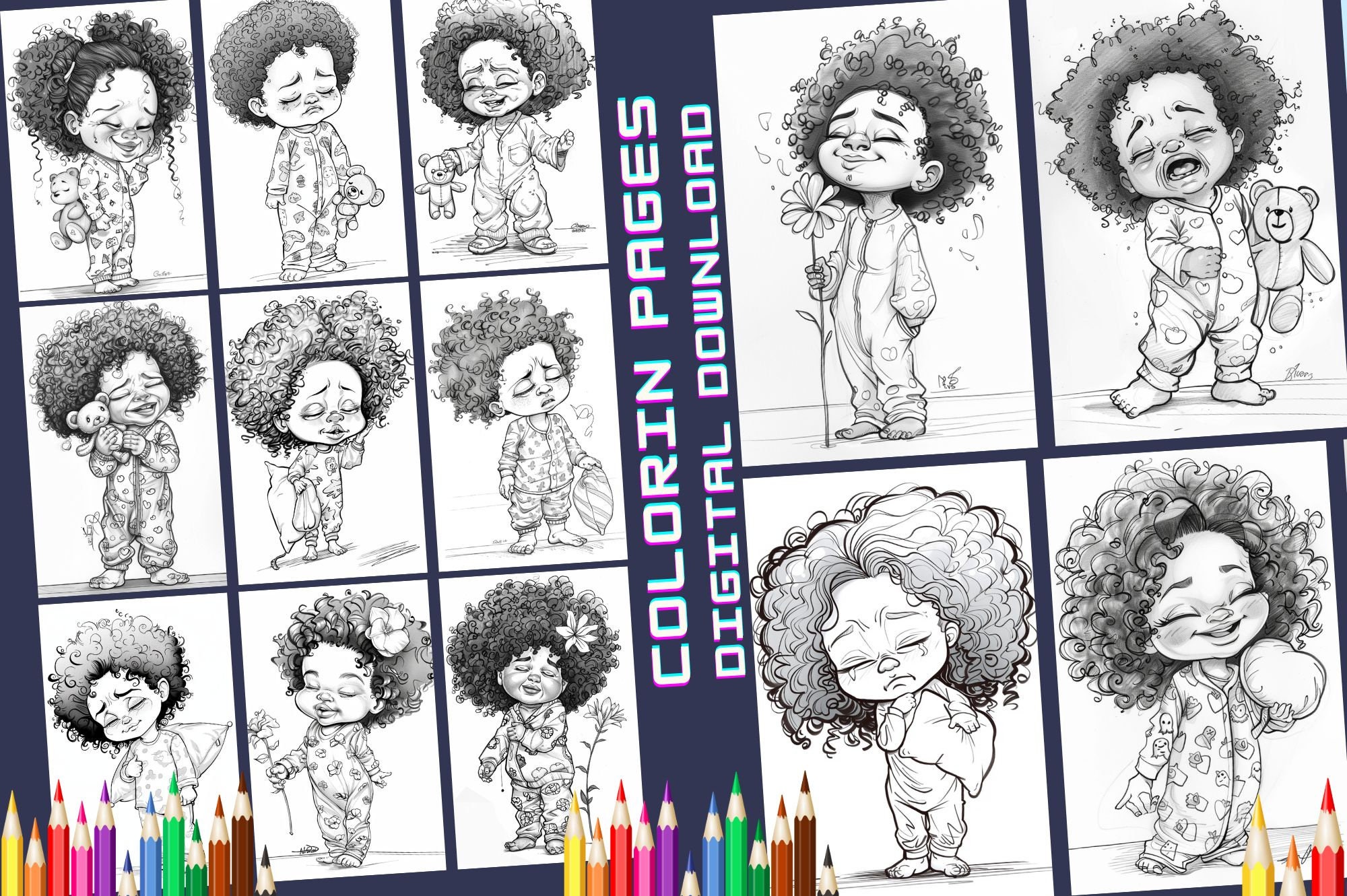 Cute African American Baby Coloring Pages, Pajamas African American ...