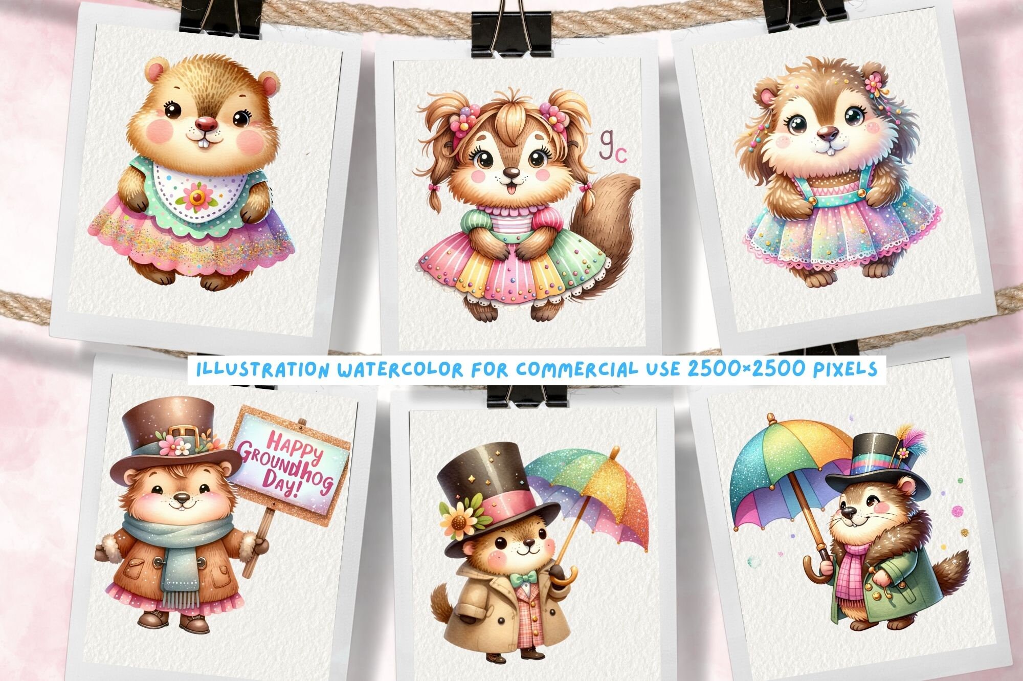 Cute Groundhog Day Clipart, Happy Groundhog, Marmot Clipart, Cute ...