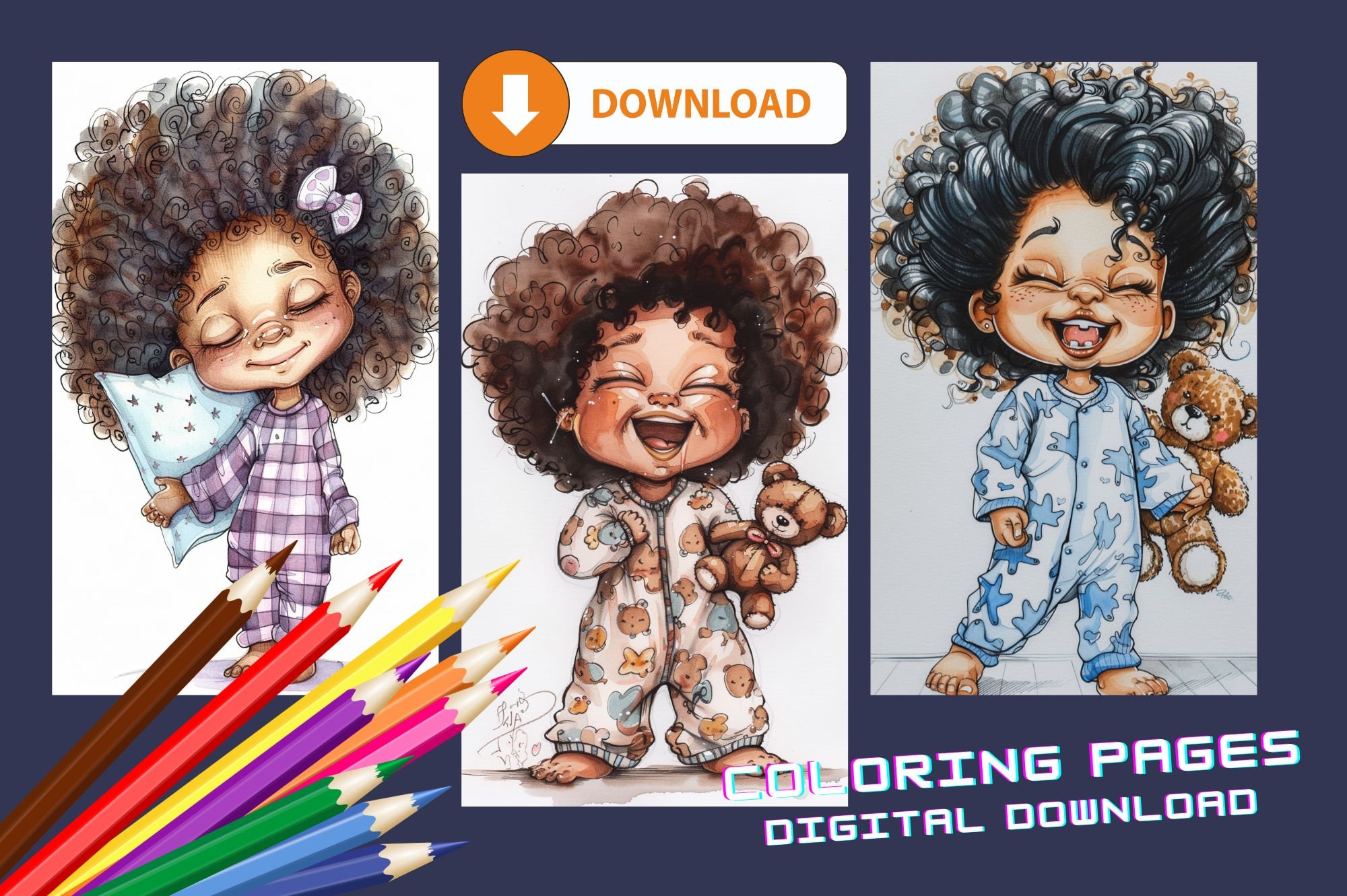 Cute African American Baby Coloring Pages, Pajamas African American ...