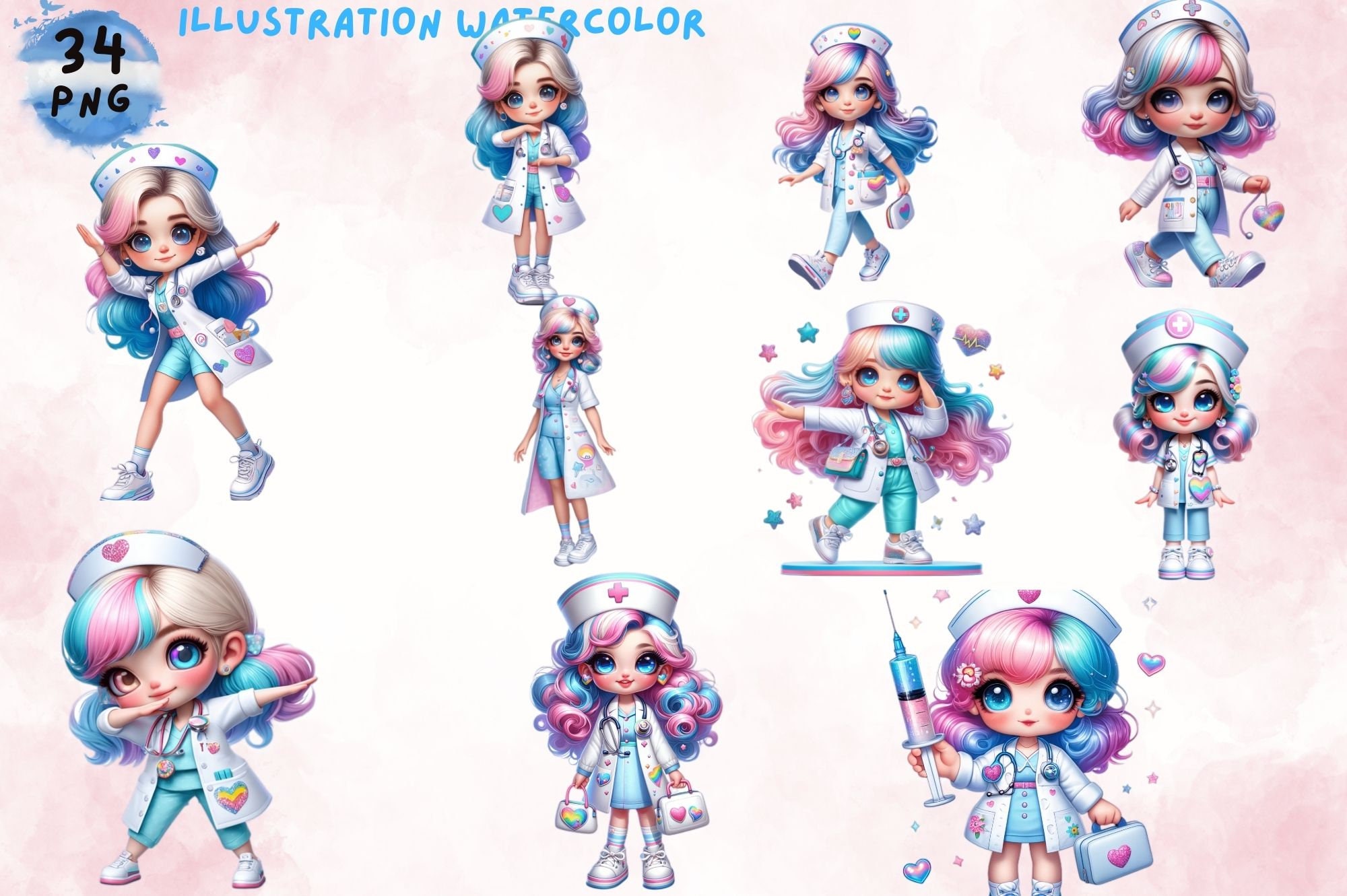 Doctor and Nurse Clipart, Cute Nurse, Medical Clipart, Healthcare ...