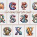 Chinese Dragons Letters Clipart Illuminated Fantasy Dragon - Etsy