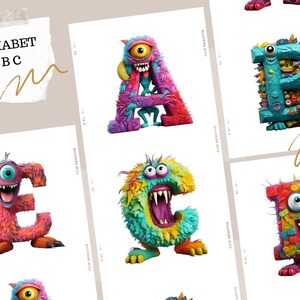 Crazy Mad Monster Alphabet, Monster Alphabet Clipart, Cute Monsters ...