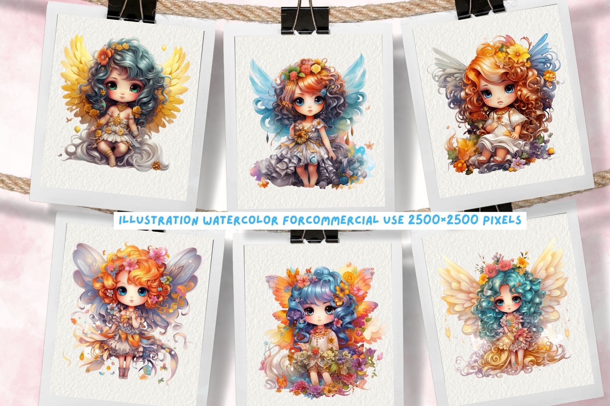 Angel Chibi Fluffy Colorful Clipart, Cute Angelic, Innocent, Praying ...