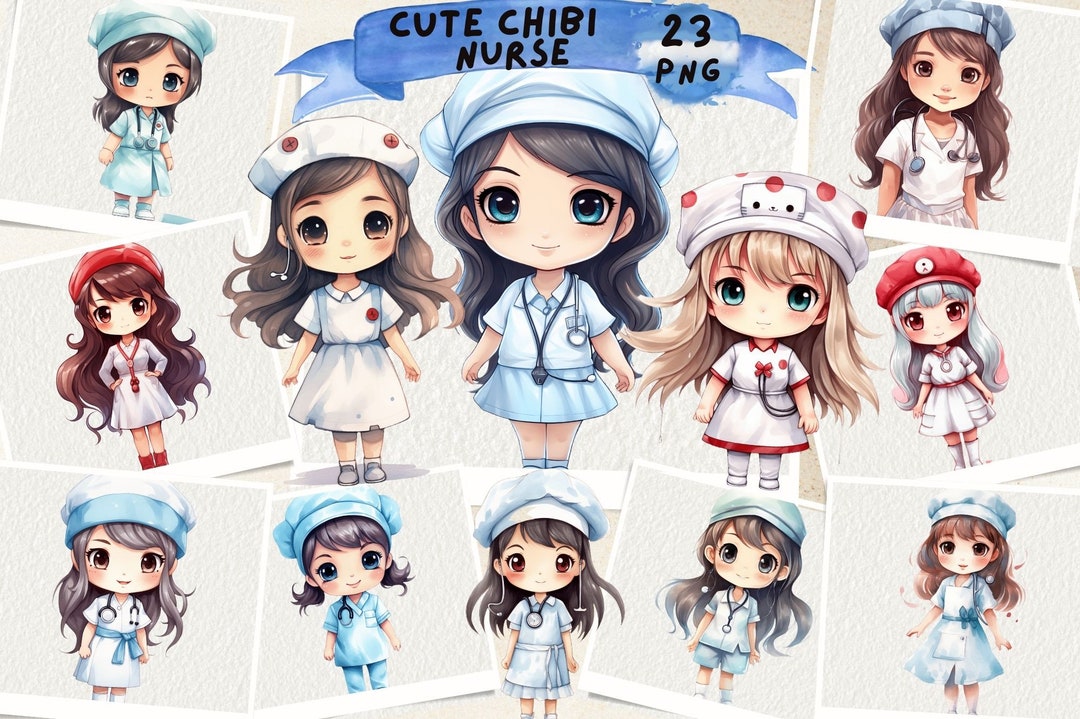 Nurse Clipart, Medical Doll Clipart, Chibi Nurse Clipart, Healthcare ...