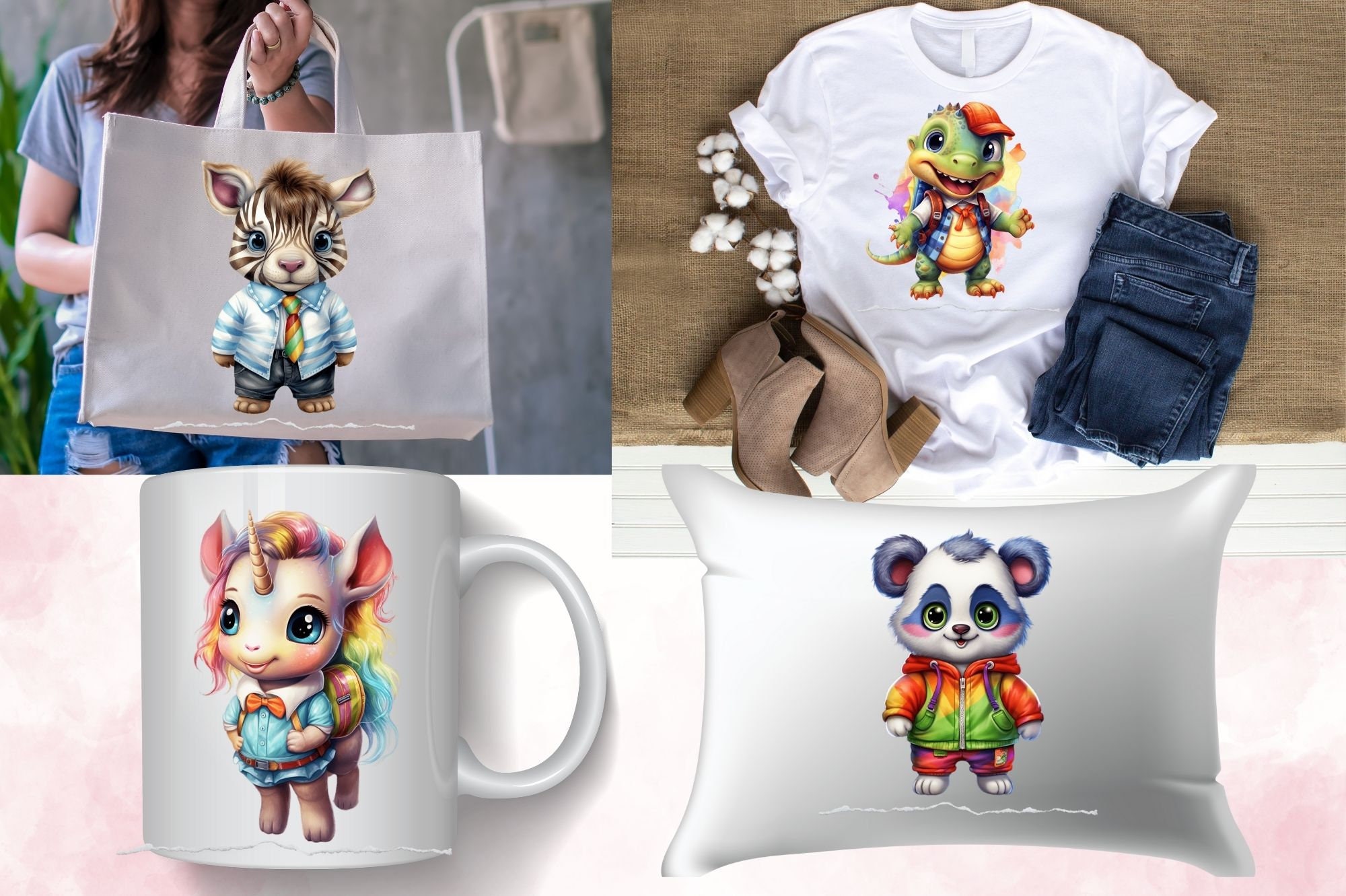 Back to School Animal Clipart Adorable School Animals Back - Etsy