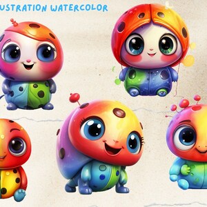 Ladybug Colorful Clipart, Ladybug Rainbow, Cute Bug, Ladybug Scrapbook ...