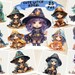 Little Girls Halloween Clipart Cute Portrait Witch Graphics - Etsy