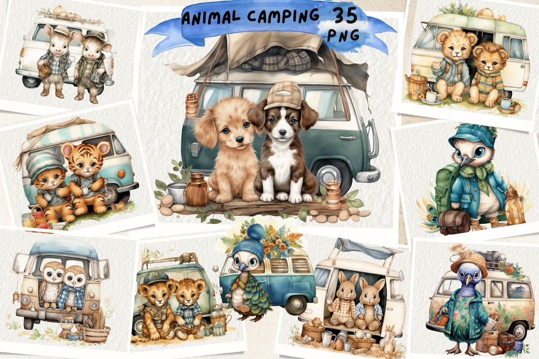 Camping Animals Clip Arts, Woodland Animals, Kids Clipart, Boho Clipart ...