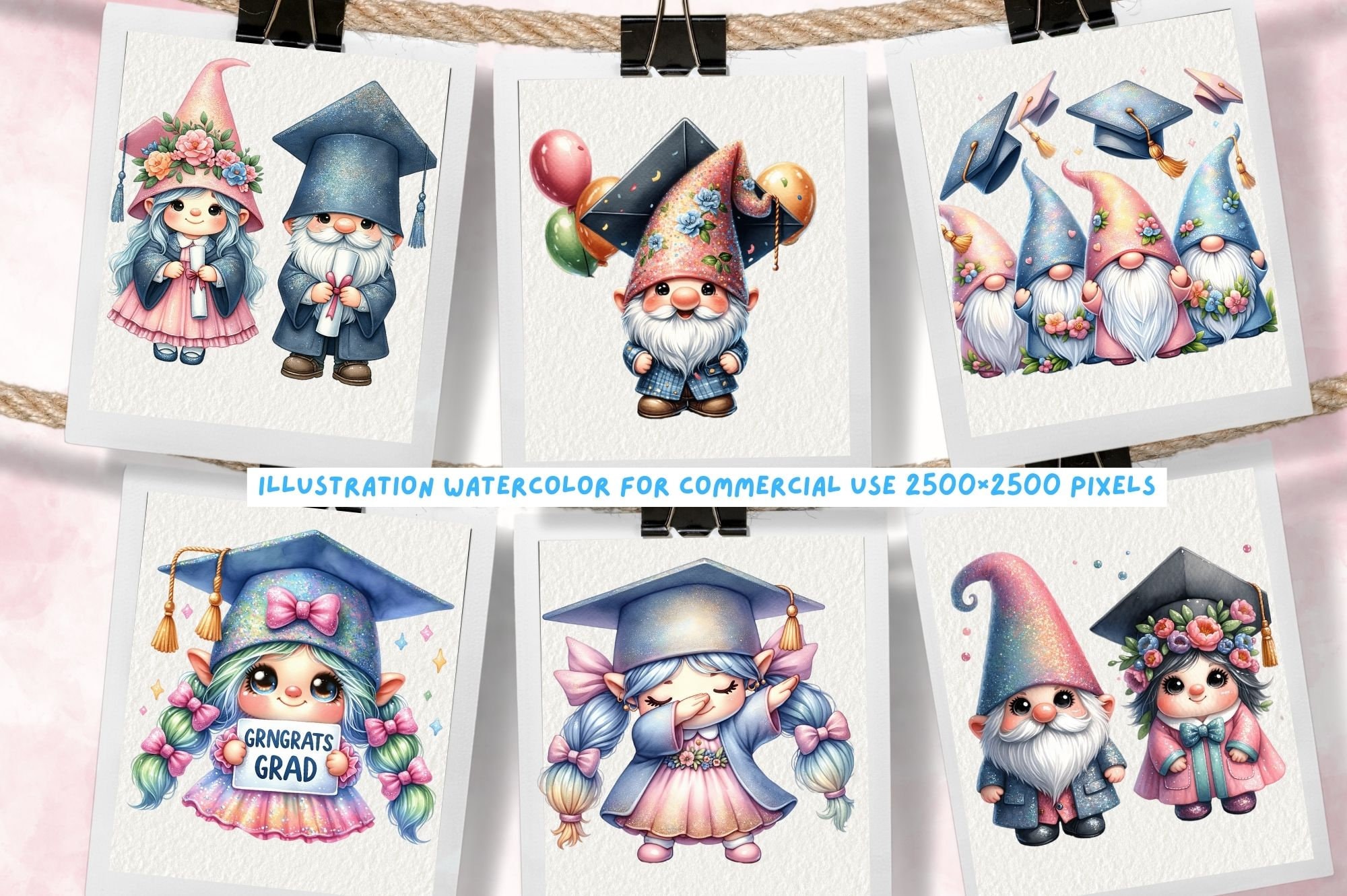 Graduation Gnome Clipart, Congratulations Gnomes, Celebrats ...