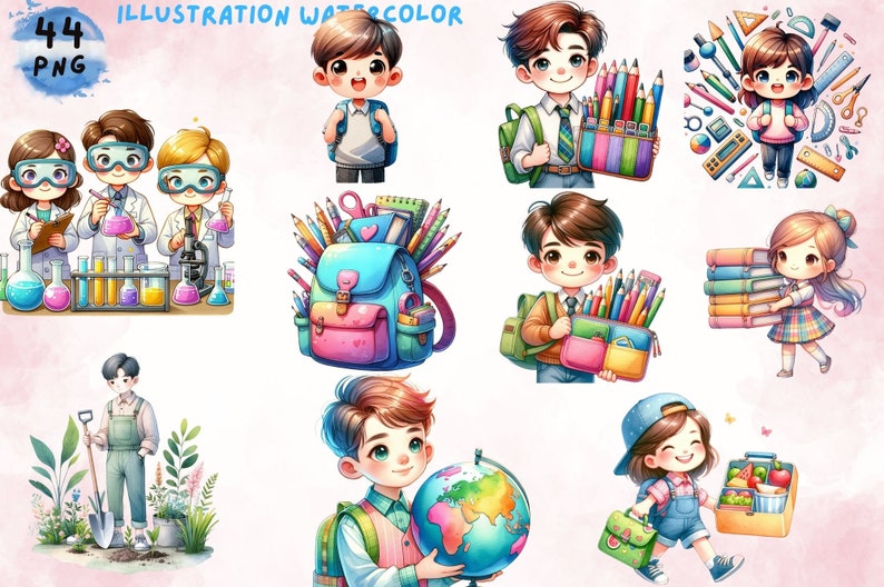 Student Girls Boys Clipart, Back to Schoo, School Kids, Kids Clipart ...