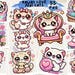 Kawaii Mini Cats Clipart, Cute Cat Digital Stickers for Scrapbooking ...
