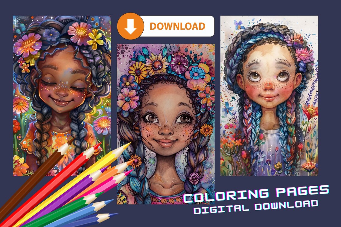 African American Girl Coloring Pages, Black Girl Magic Kids Coloring ...