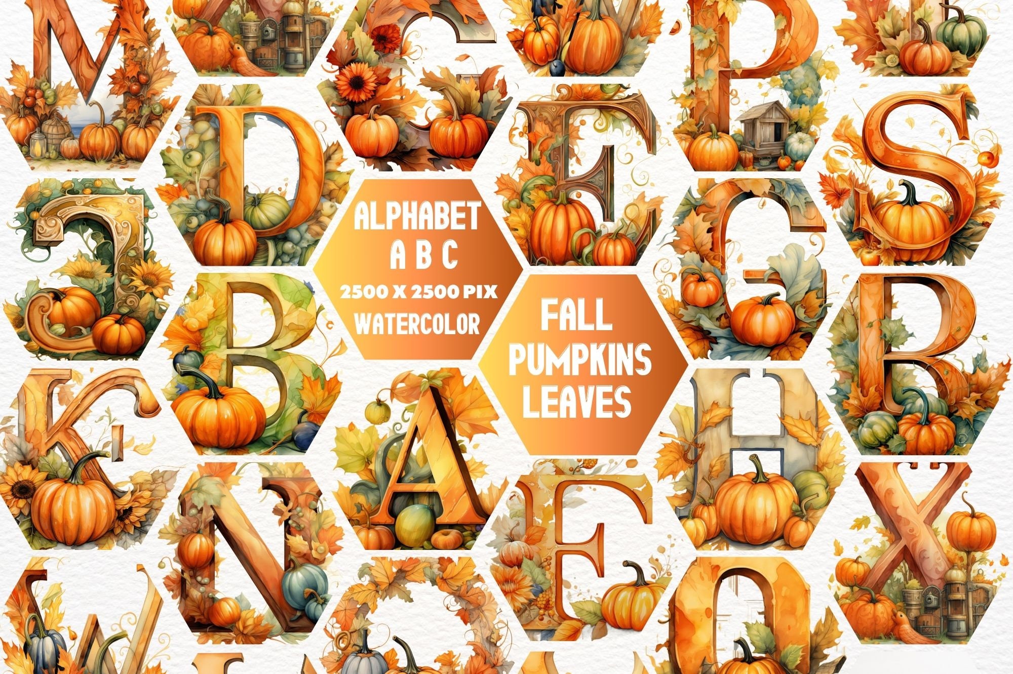 Pumpkin Alphabet Letters Clipart Png, Autumn Pumpkin Clipart Wedding ...