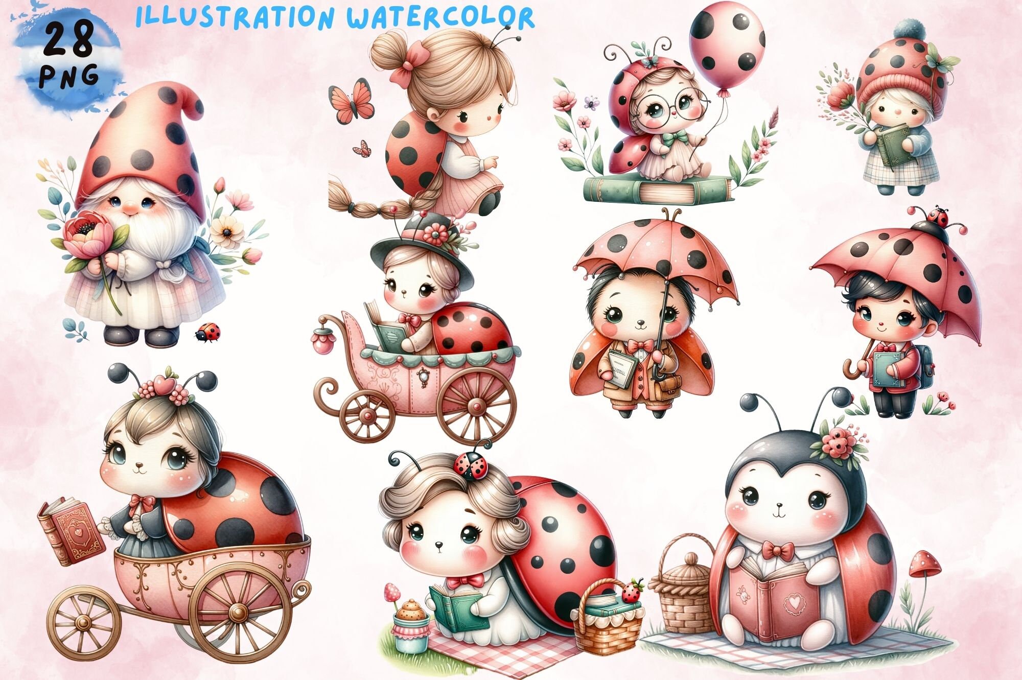 Ladybug Book Clipart, Cute Ladybug, Bug Clipart, Love Bug Love Book ...