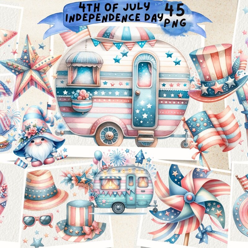 4th of July Clipart - Etsy