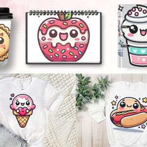 Adorable Kawaii Junk Food Clipart, Cute Digital Food Illustrations for ...