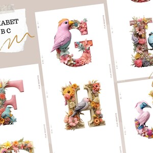 Birds Alphabet 3D Clipart, Birds Alphabet, Transparent Background, High ...