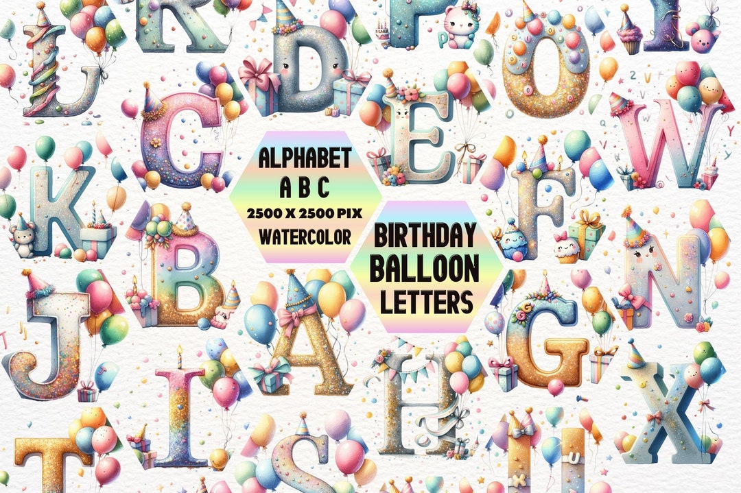 Birthday Balloon Alphabet, Letters Balloon, Baby Shower, Presents ...