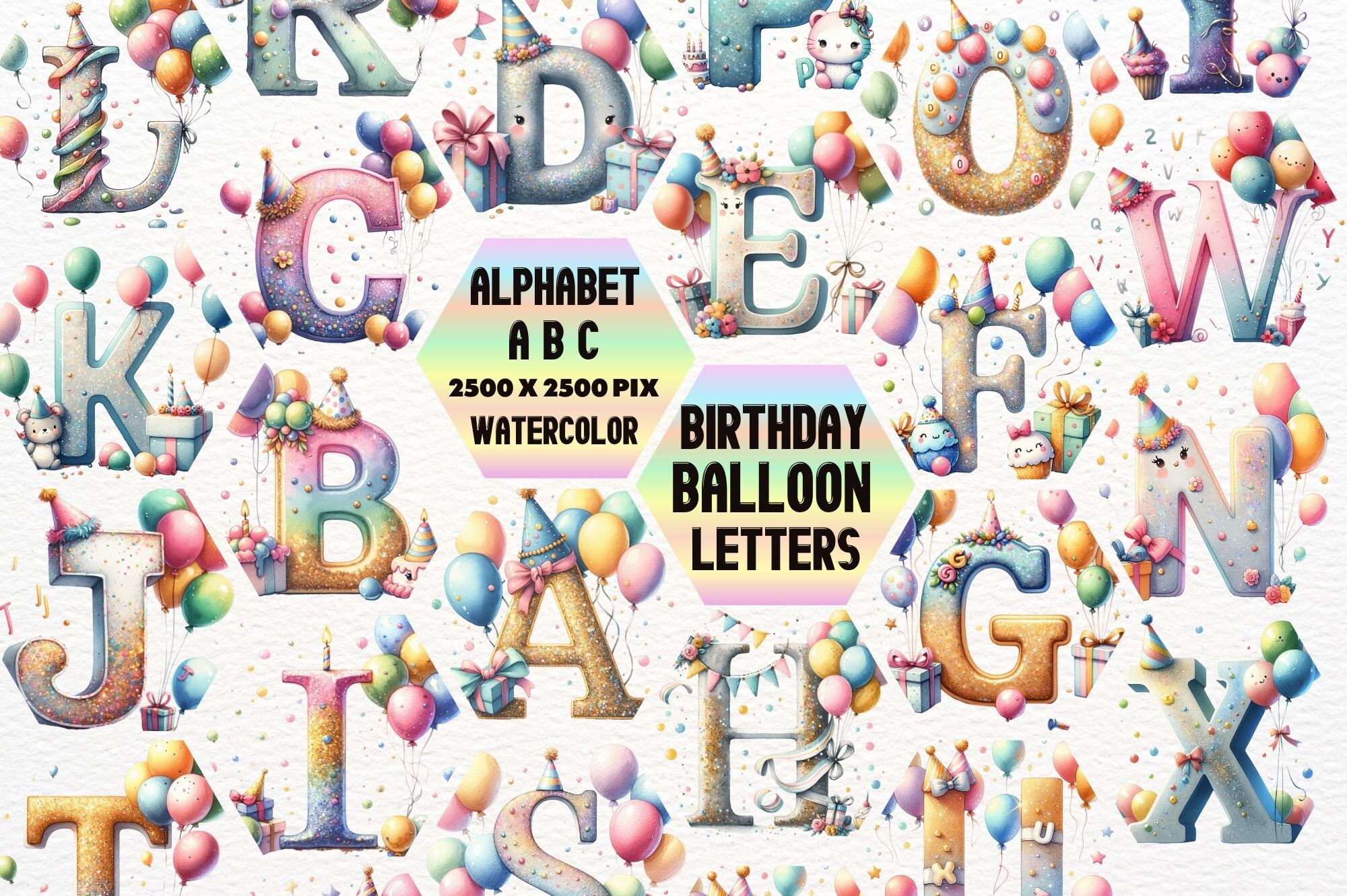 Birthday Balloon Alphabet, Letters Balloon, Baby Shower, Presents ...