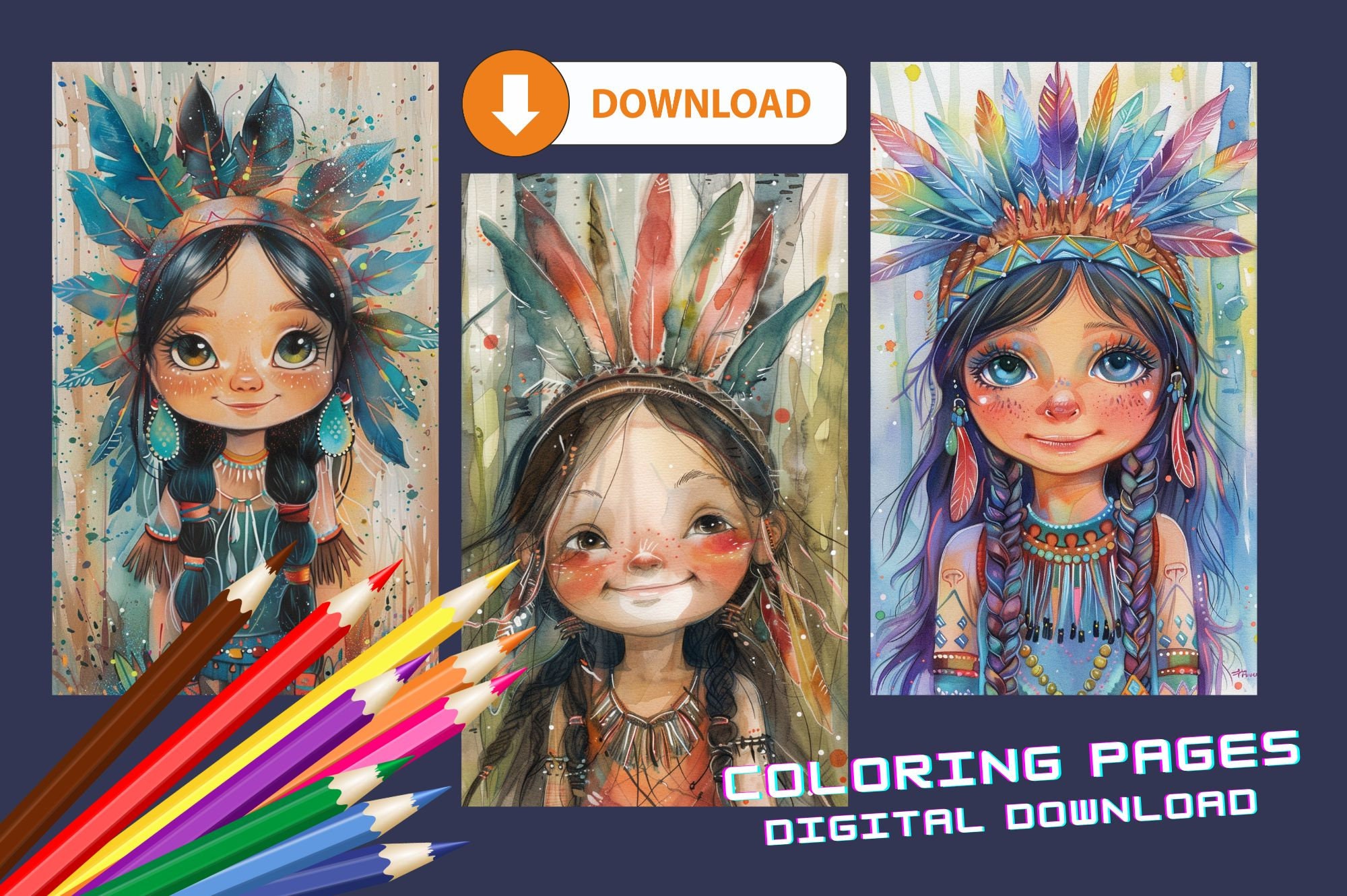 Cute Native American Girls Coloring Pages, Native American Girls ...